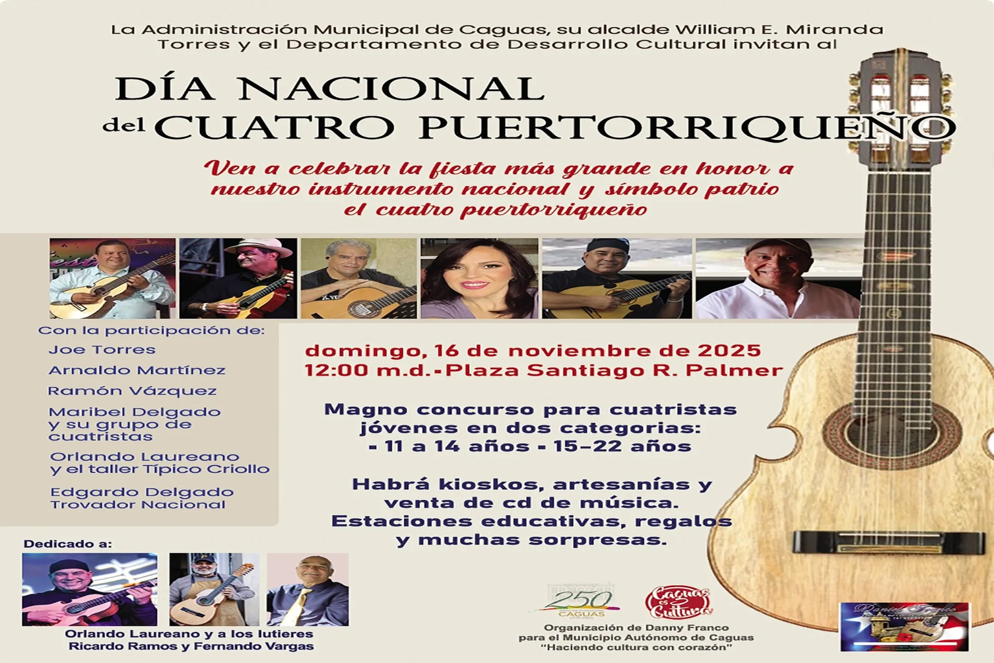 🎉 ¡Celebremos el Día Nacional del Cuatro Puertorriqueño en Caguas ...